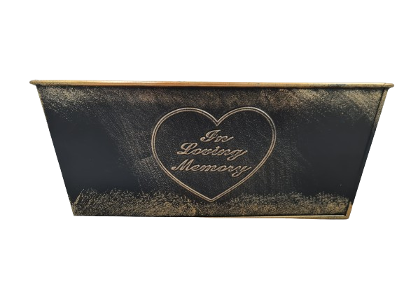 Rectangle In Loving Memory - Memorial Zinc Metal Pot Container ...