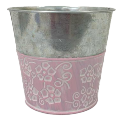 14cm Pastel Pink Metal Rustic Pot Container – Titleys Flowers / Direct ...