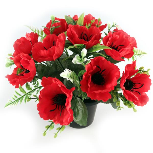Red Poppy - Large Rose Memorial Grave Pot – Titleys Flowers / Direct ...