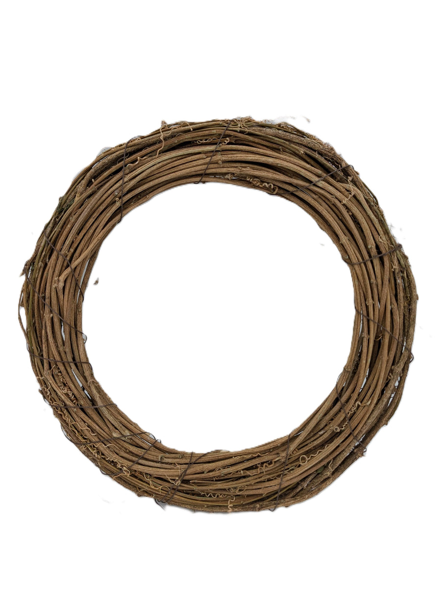 30cm (12") Premium Rattan Wreath Ring - Grape Vine Wicker – Titleys ...